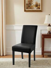 1pc Black Waterproof PU Chair Cover, Easy To Clean! Water-Resistant ...