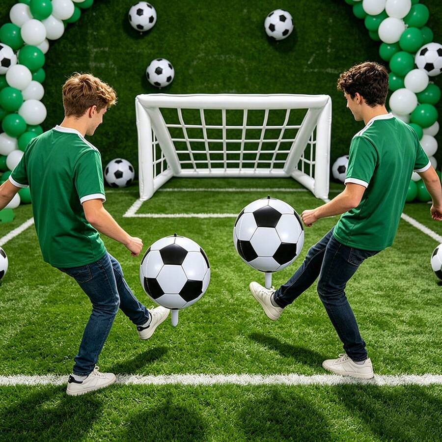3pcs/Set Football Goal & Football 4D Aluminum Foil Balloon Set ...