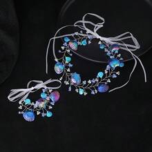 Exquisite Shell Headband Bracelet Handmade Woven Elf Tassel Ear Hanging ...