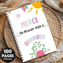 1pc French Thank You Teacher Notebook - With Merci, Pastel Colors ...