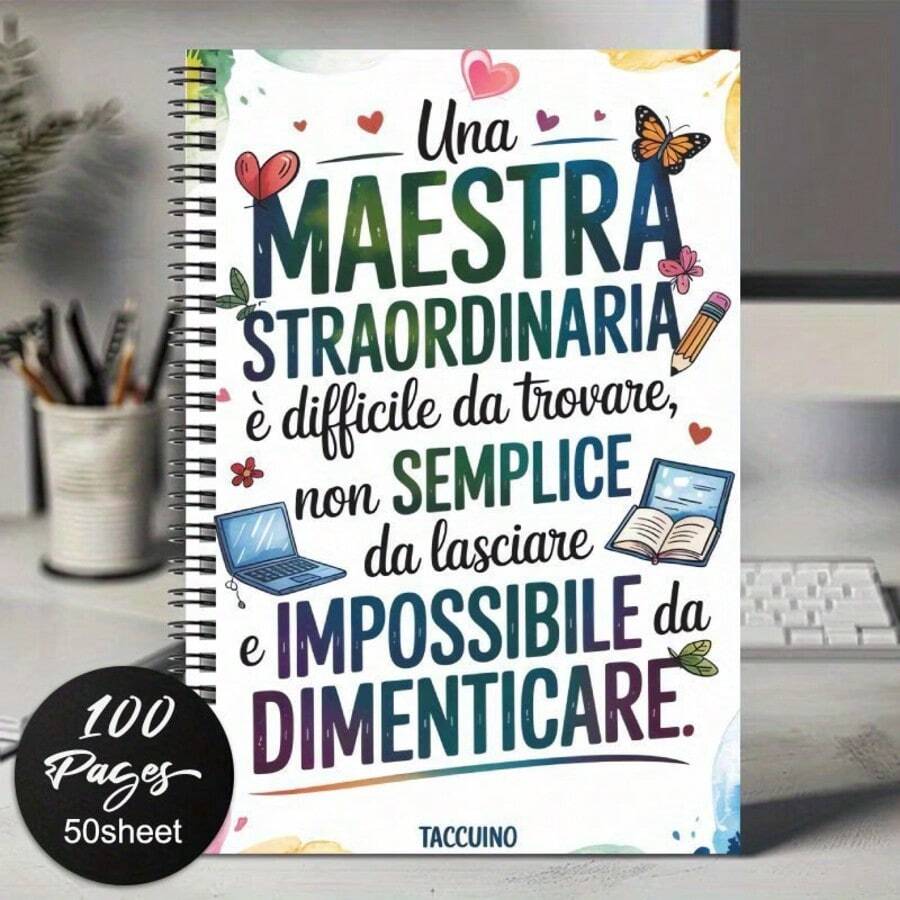 1pc Italian Teacher Appreciation Spiral Notebook Diary, Perfect ...