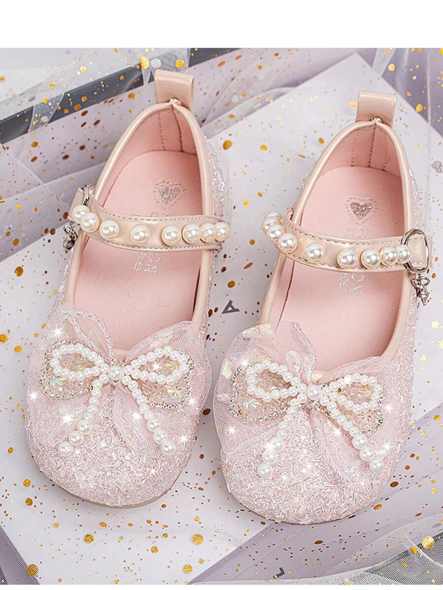 Kids Pearl Strap Soft Sole Wedding & Party Princess Flats | SHEIN UK