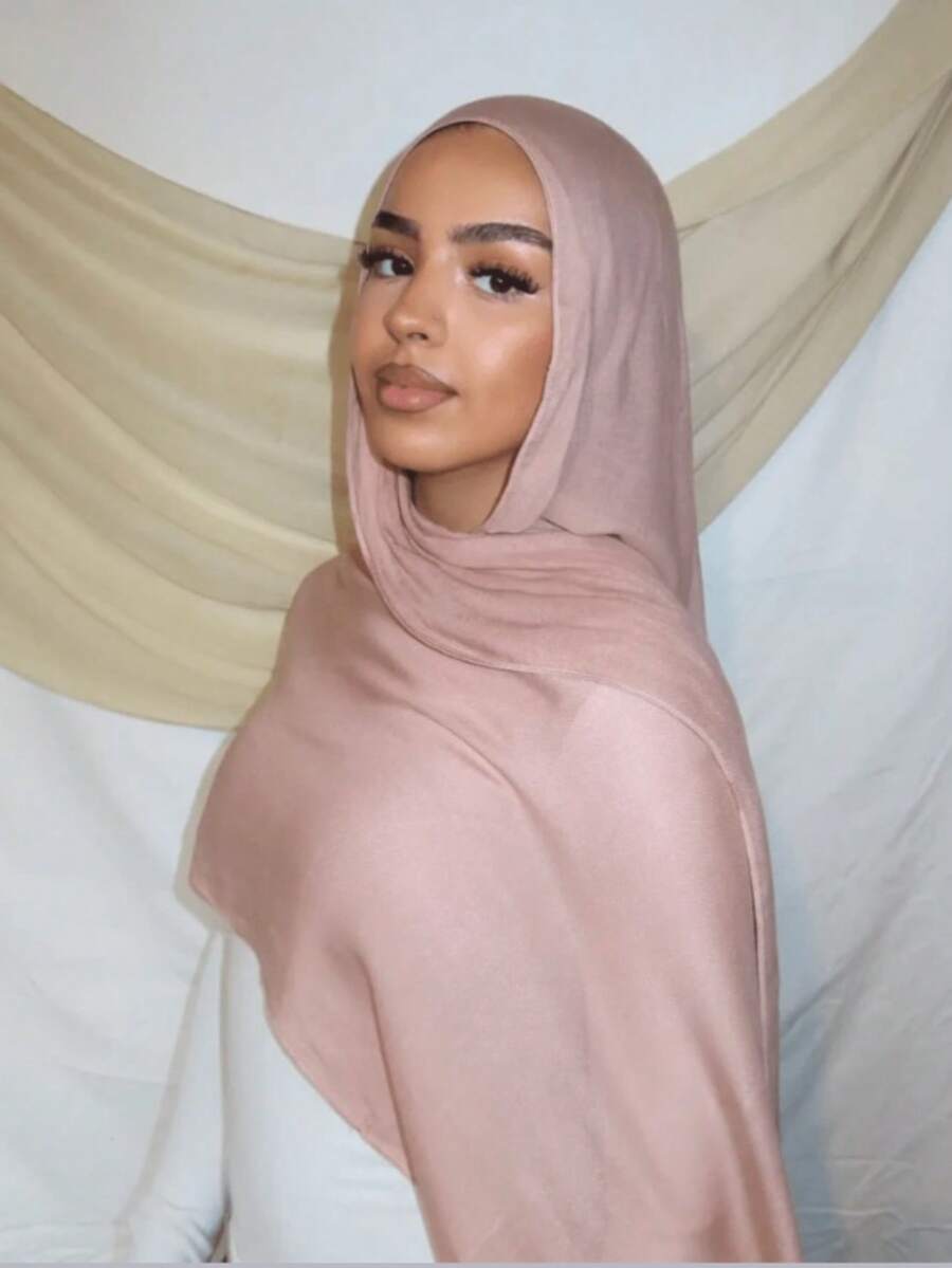 Solid Color Basic Headscarf, Middle Eastern Style Breathable Chiffon ...