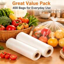 200pcs Per Rolls,Total 400pcs - Large Clear Plastic Bags, Bulk Value ...