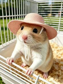 Small Pet Summer Sun Hat For Hamster, Guinea Pig, Parrot, Wide Brim PVC ...
