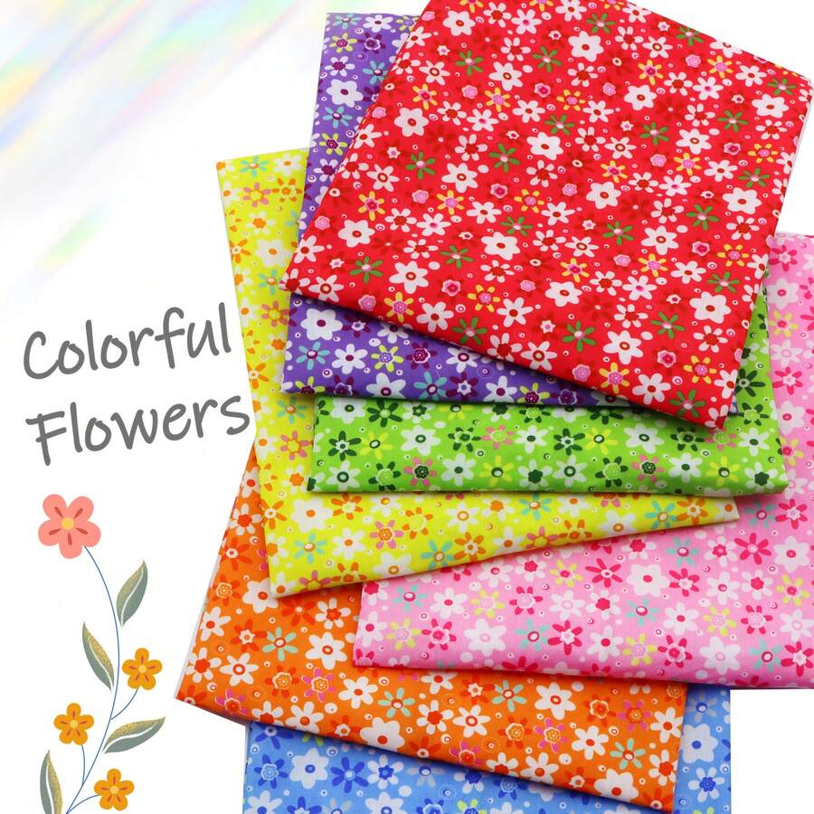 7pcs Fat Quarter Fabric Bundles Polyester 7.87IN X 9.84IN Quilting ...