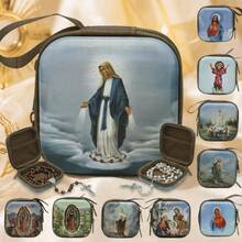 Prayer Rosary Storage Bag, Virgin Mary Iron Artwork Religious Jewelry ...