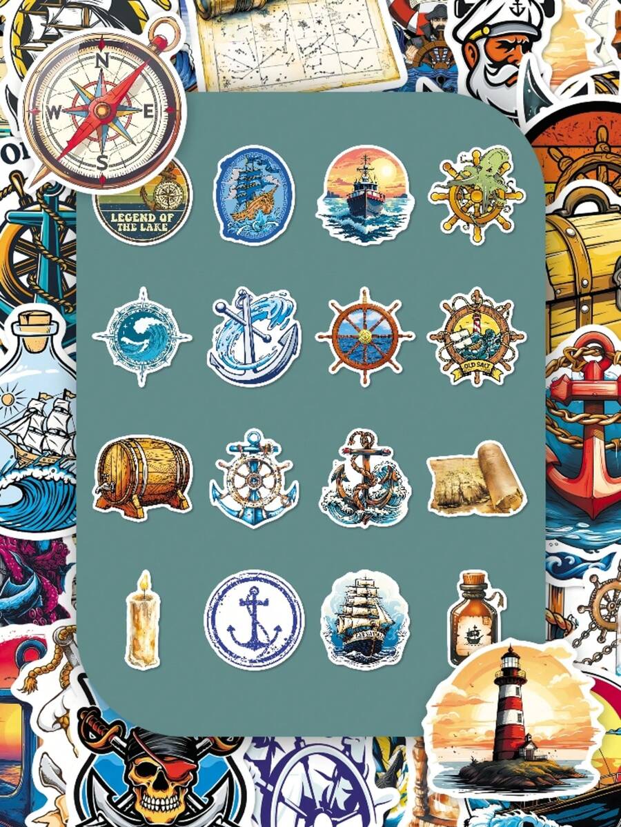 50pcs Vintage Nautical Tools Cool Graffiti Nautical Era Retro ...