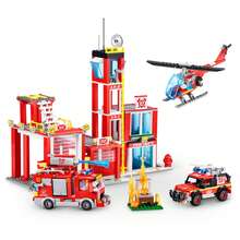 ZURU MAX Adventure Fire Rescue Playset (976 Pieces) Building Bricks ...
