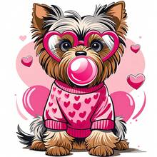 1/2/3PCS Durable Washable Iron-On Transfers, Heart Glasses Yorkshire ...