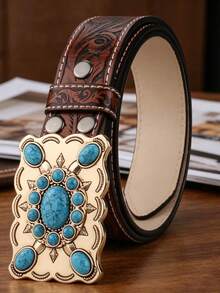 1pc Bohemian Blue Beaded Buckle, High-Quality Colorful Feather Belt ...