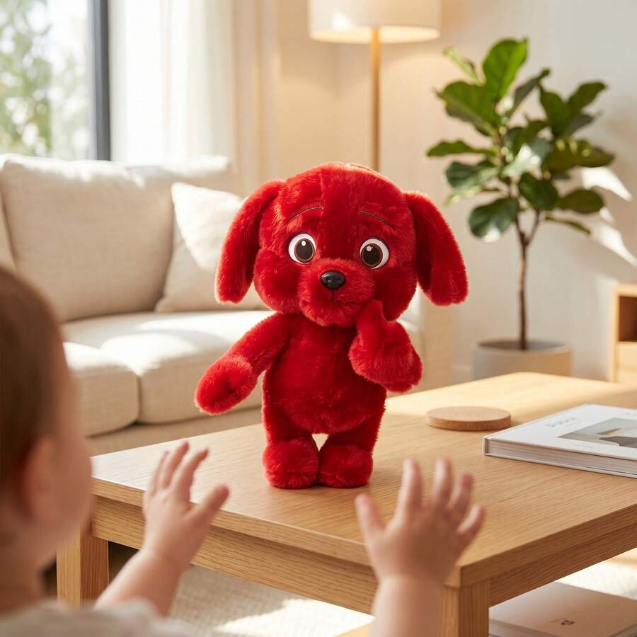25CM Funny Red Dog Plush Stuffed Doll - Humorous Stress Relief Doll For ...