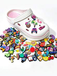 30/50/100pcs Pink Random Mixed Series Shoe Charms, Pink Shoe Decoration ...
