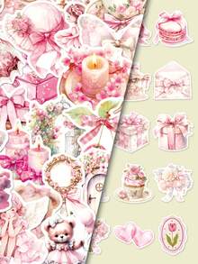 50pcs Pink Fairy Tale Gentle Atmosphere Fresh Healing Dreamy Decorative ...