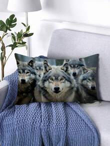 1pc/2pcs Realistic Wolf Pack Long Pillowcase, High-Definition Jungle ...