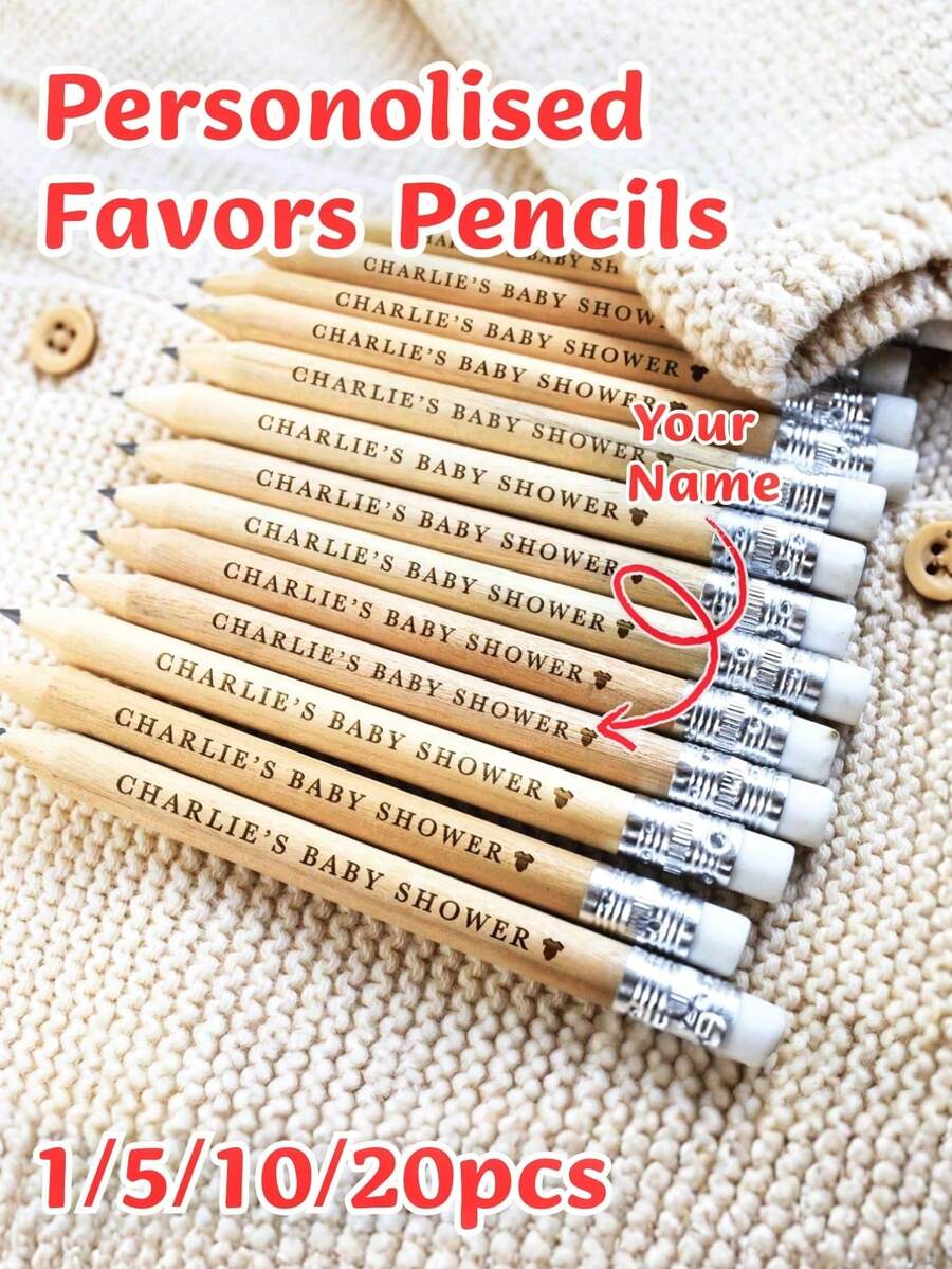 1/3/5/10pcs Customizable Engraved Pencils, Personalized Pencils ...