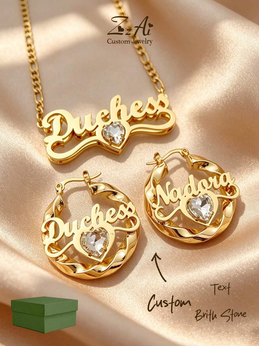 1pc Personalized Birthstone Jewelry Set For Teens, Anniversary Jewelry ...