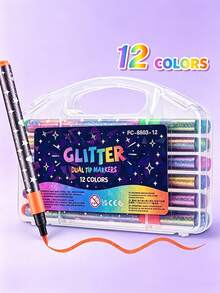ปากกามาร์กเกอร์กลิตเตอร์ 12/24/36/48 สี ปากกาเพ้นท์มุกเงาไม่ซีดจาง หัว ...
