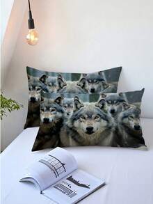1pc/2pcs Realistic Wolf Pack Long Pillowcase, High-Definition Jungle ...