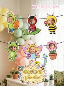 Customized Baby Cupcake-Themed Photo Banner, Suitable For Baby ...