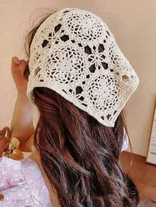 1/3pcs Crochet Floral Triangle Headband, Suitable For Girls Summer Hair ...