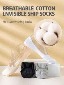 6/5/10 Pairs Women's White/Black/Nude/Grey Boat-Shaped Sweat-Absorbent ...