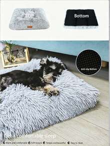 1 Pack Plush Pet Cage Bed, Non-Slip Pet Mat For Dogs & Cats, Fluffy ...