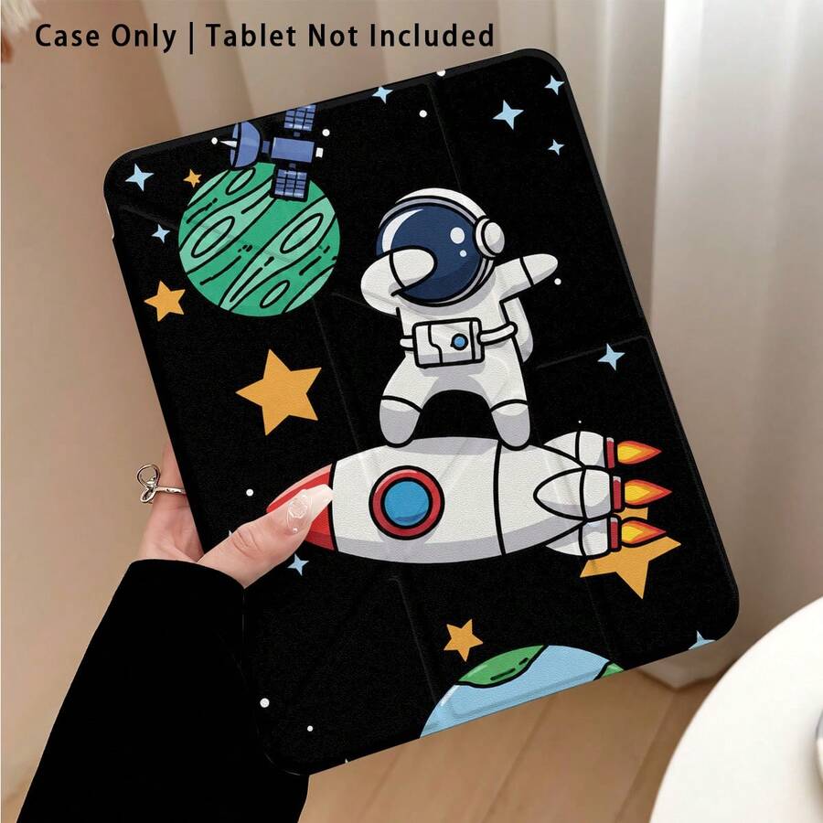 Astronaut, Rocket, Star And Radar Pattern Painted Effect Acrylic ...