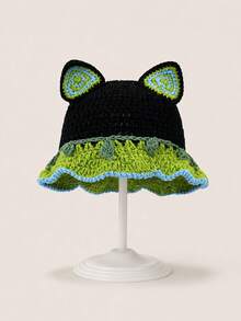 1pc Men's Hollow Out Breathable Ear Hook Knit Hat, Suitable For Spring ...