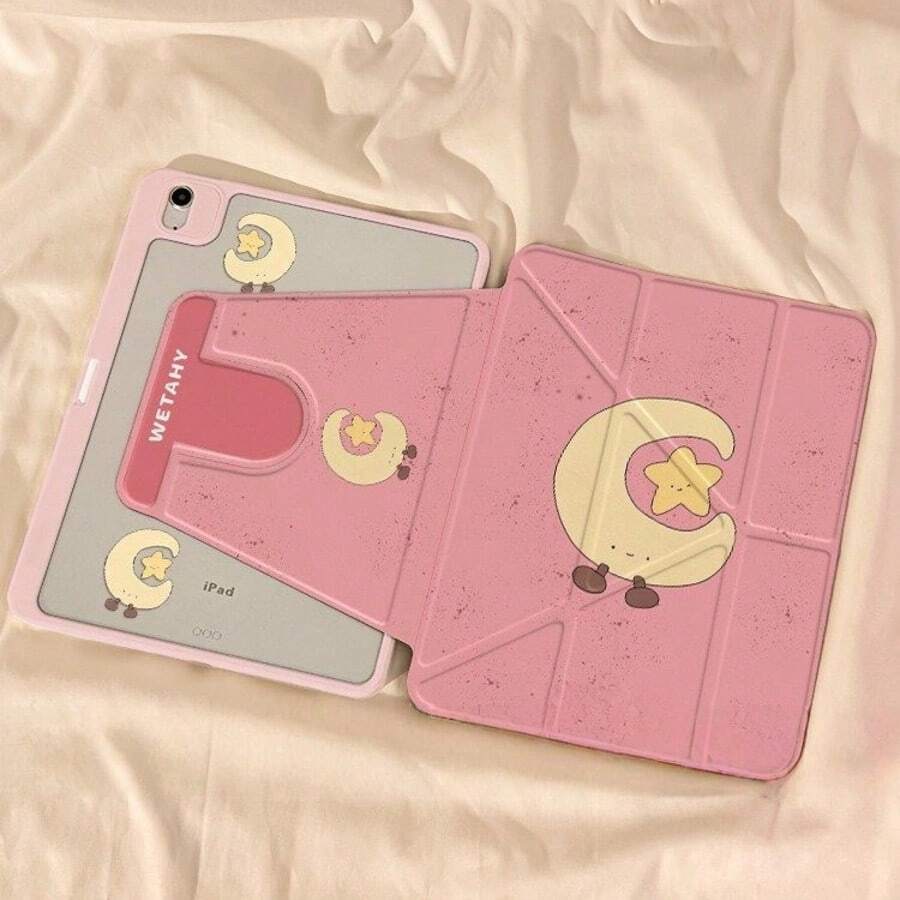 1pc Pink Moon & Star Multi-Fold Tablet Protective Case For IPad 11 (A16 ...