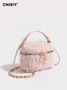 Original Handmade Light Pink Girl Handbag With Tag Decoration, Bucket ...