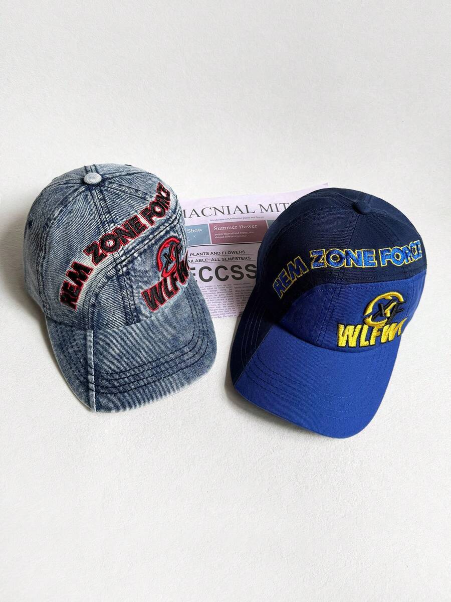 American Style Racing Functional Colorblock Embroidered Letter Baseball ...