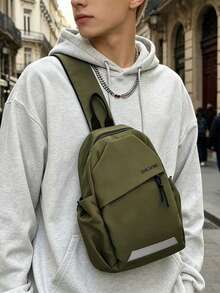 Men's Waterproof Crossbody Bag, Anti-Theft Chest Bag Strap Interface ...