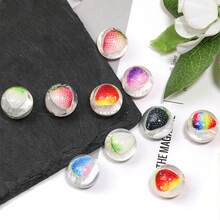 10pcs Gradient Colorful Strawberry Transparent Round Beads, Suitable ...