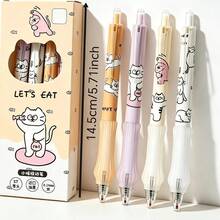 14Pcs Cat-Themed Ballpoint Pens (4 Pens + 10 Refills), Cute Kitten ...
