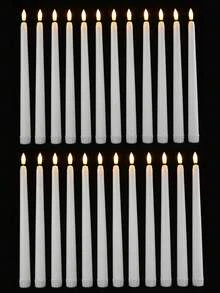 3/6/12/24 Pcs White Flameless Taper Candles Battery Operated Taper ...
