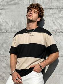 SU ER 1pc/Pack Summer New Contrast Color Business Casual Round Neck ...