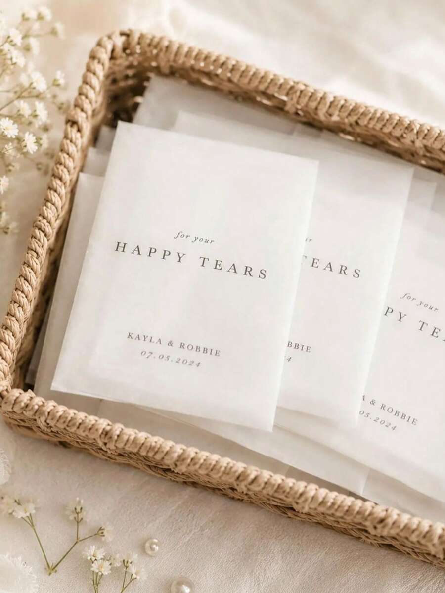 2/4/50/100pcs Customized Personalized Wedding Napkin Packaging Set ...