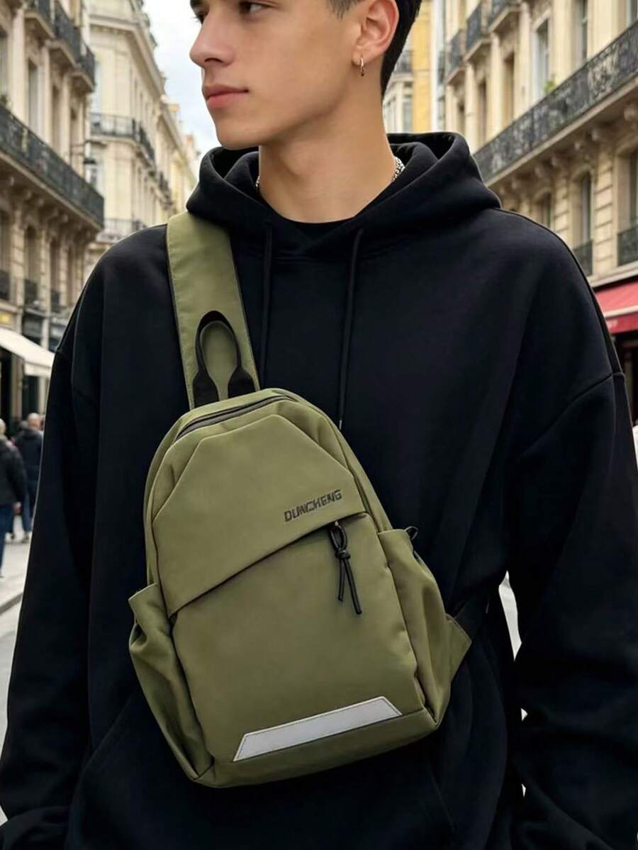 Men's Waterproof Crossbody Bag, Anti-Theft Chest Bag Strap Interface ...