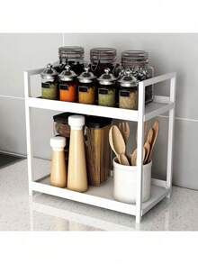 1pc Kitchen Storage Rack, 2-Layer Countertop Shelf - Portable Desktop ...