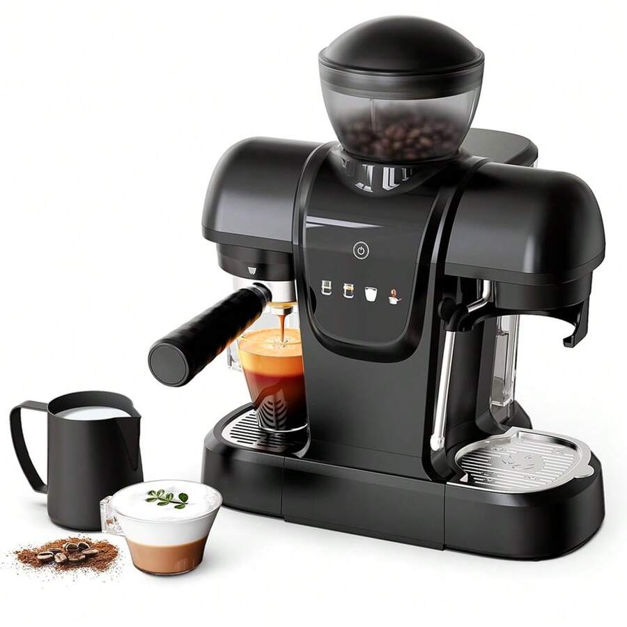 i Cafilas 20 Bar Espresso Machine With Grinder & Steam Wand - Semi ...