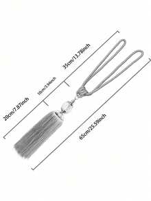 JUSTVIP 2PCS Grey Crystal Tassel Curtain Tiebacks, Decorative Knotted ...