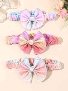 3pcs Gradient Bow Headband For Baby Rainbow Color Hair Band For Summer ...