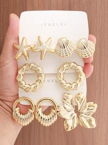 2-4-10PCS Fashionable Elegant Starfish, Scallop, Flower Left-Right ...