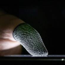 Mobile Game Finger Sleeves, Silver Fiber Anti-Slip Touchscreen Gaming ...