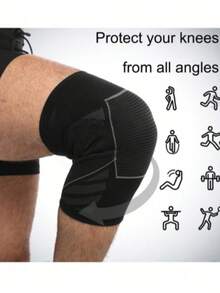 Black Summer Sports Knee Pads Thin Running Basketball Dance Fitness Men ...
