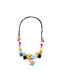 Bohemian Waxed Cord Necklace With Contrasting Large And Small Round ...