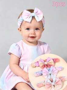 3pcs Gradient Bow Headband For Baby Rainbow Color Hair Band For Summer ...