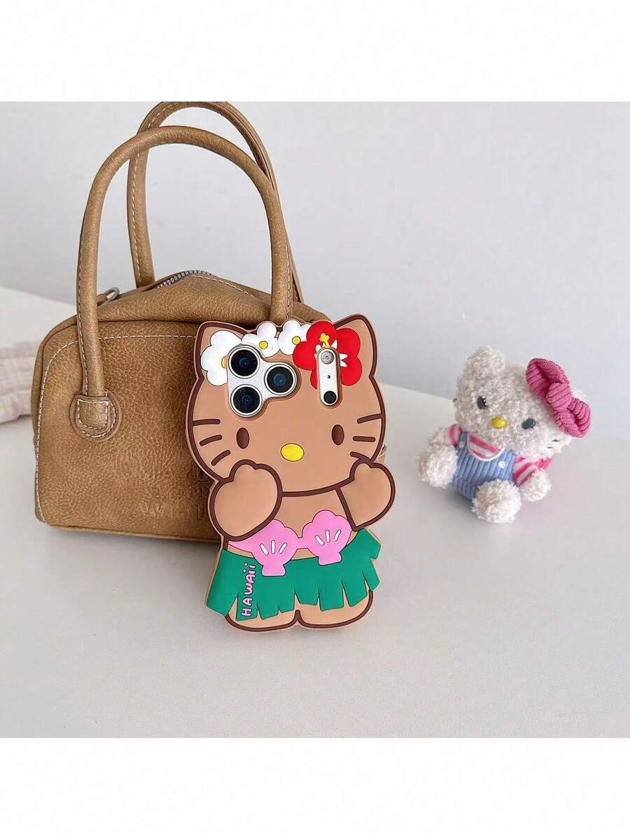 Ins 3D Black Plush Skirt KT Cat Style 17/16ProMax Phone Case Full ...