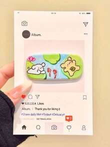 1pc Japanese-Korean Ins‑Style Cartoon Line‑Art Puppy And Girl Mirror ...